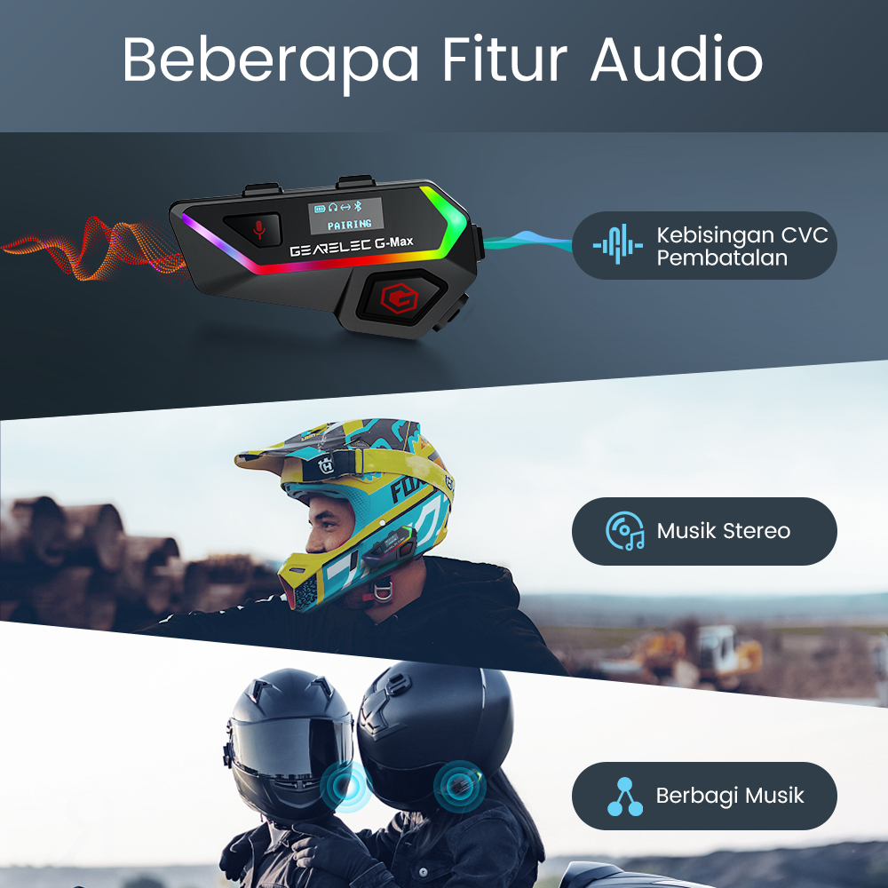 GEARELEC G-Max Intercom Helmet Group Of 6 Rider Wireless Headset Helmet ...