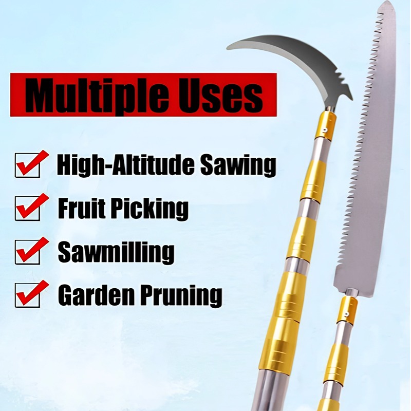 7M Telescopic High Pruning Branch Shear Saw Fruit Picker Tree Cutter ...