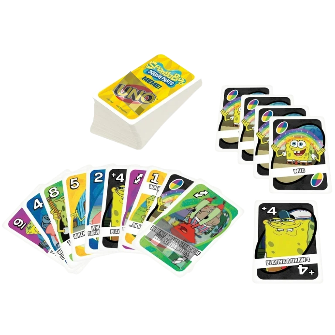 Uno Spongebob Squarepants New Edition Card Game for Friends Family Kids ...