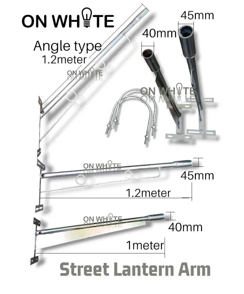 STREET LANTERN ARM ( 1METER / 1.2METER ) ANGLE TYPE / STRAIGHT TYPE ...
