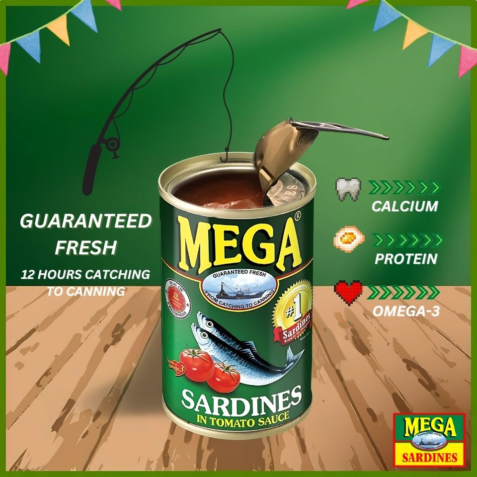 Mega Sardines Ikan Sardin Tin in Tomato Sauce 6 x 425G Tomato Sardin ...