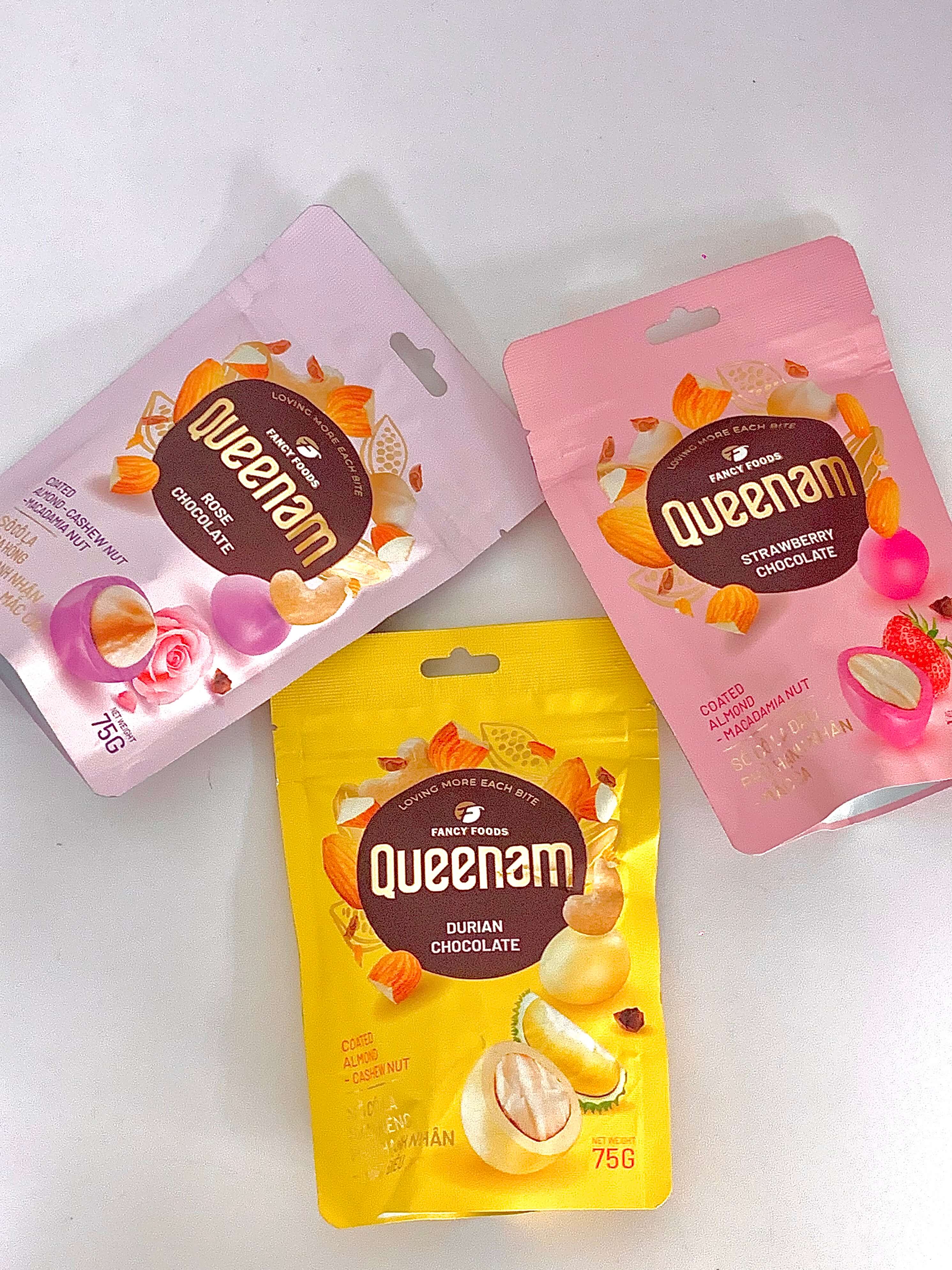 Fancy Foods Queenam 75G(Durian chocolate, Rose chocolate, Strawberry ...