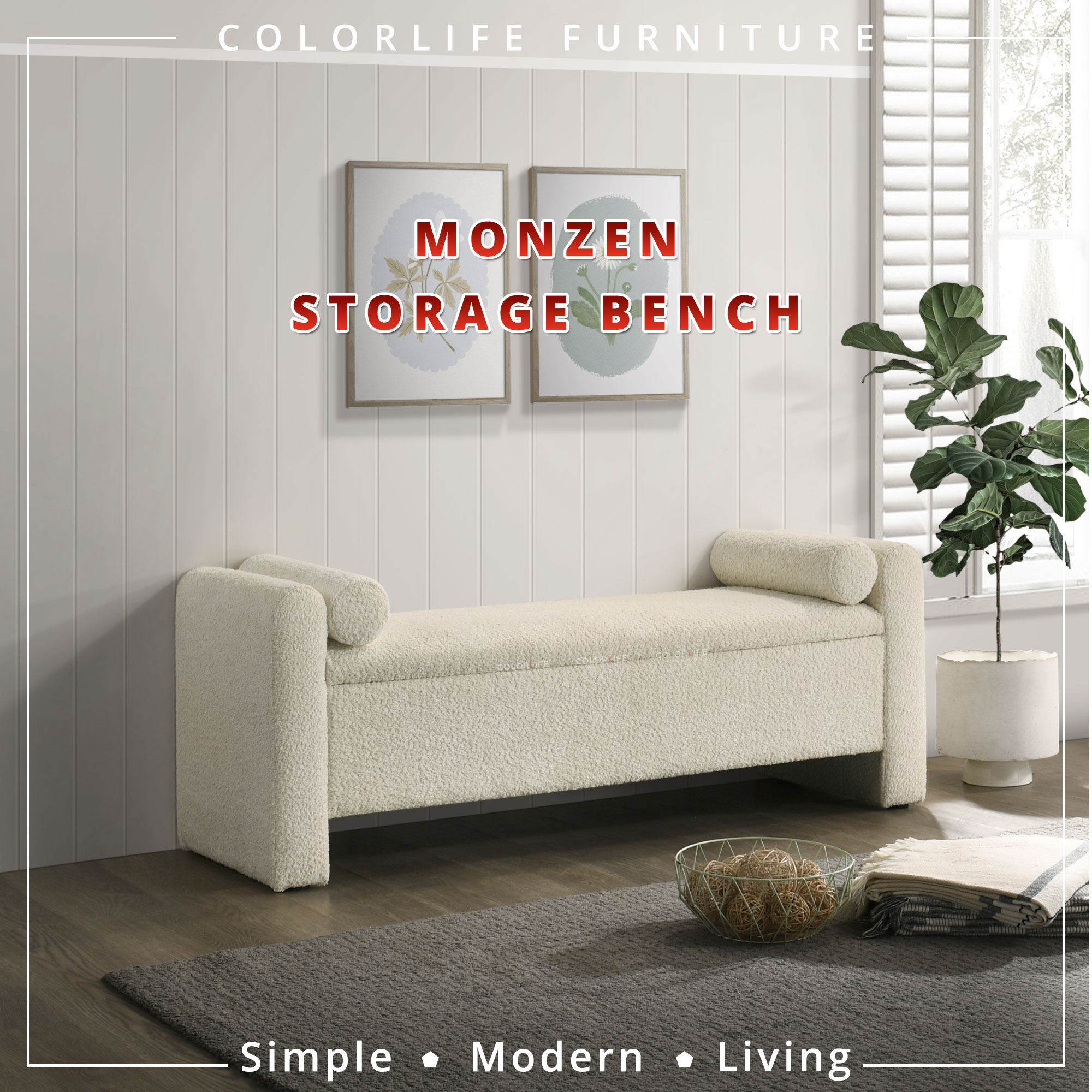 Color Life Monzen Storage Bench Chair / Multi Function with Storage ...