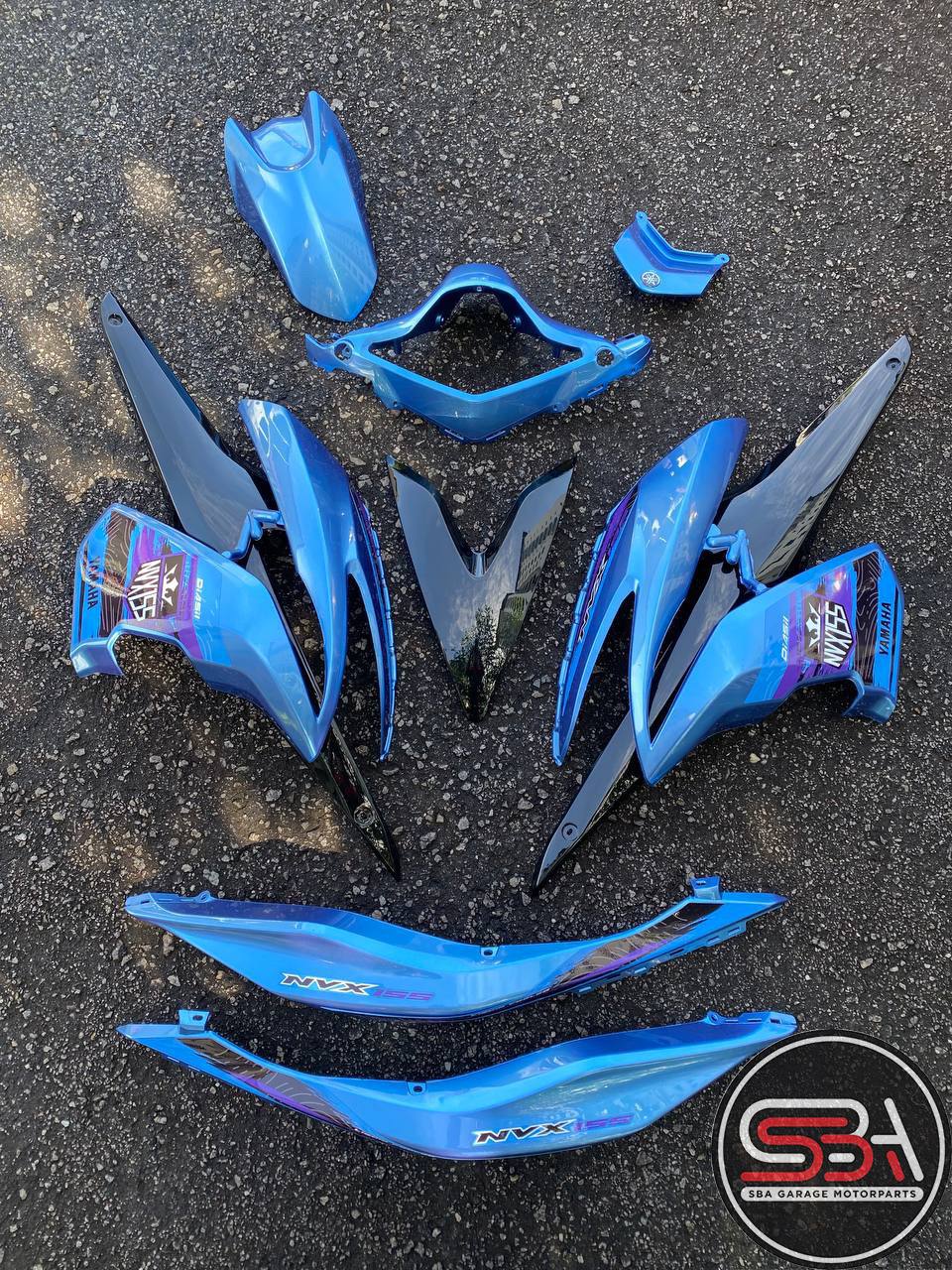 COVERSET BODYSET NVX 155 NVX155 V1 YAMAHA DOCTOR BIRU BABY BLUE 015 ...