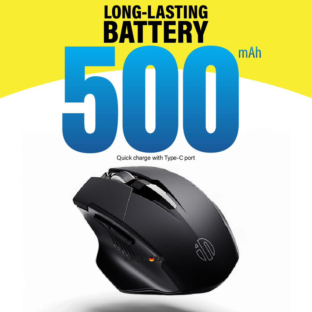 Wireless Mouse Rechargeable Inphic M6P 2.4G 500mAh Battery Indicator ...
