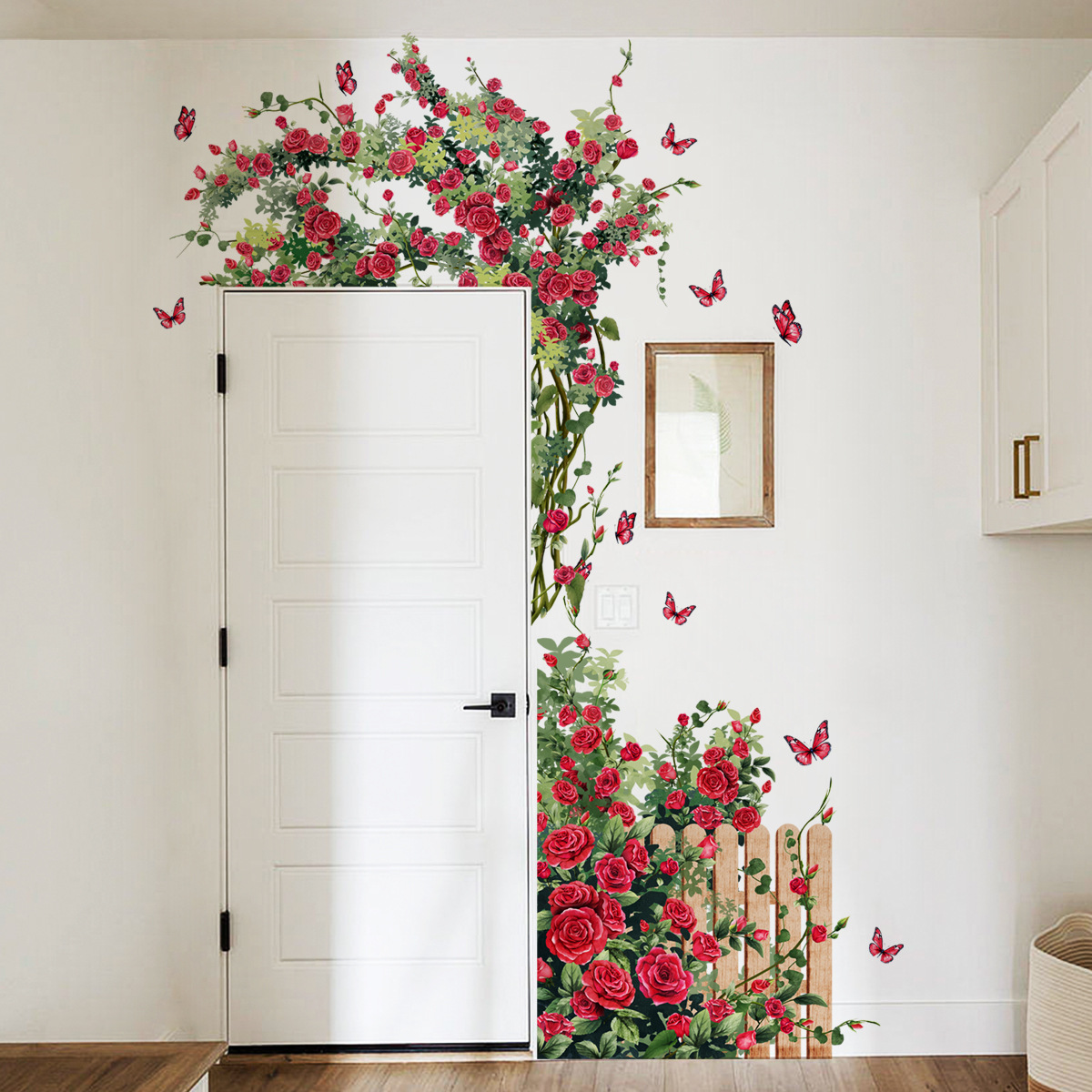 Rose Vine Fence Butterfly Deco Decals For Office, Shop, Store, home ...