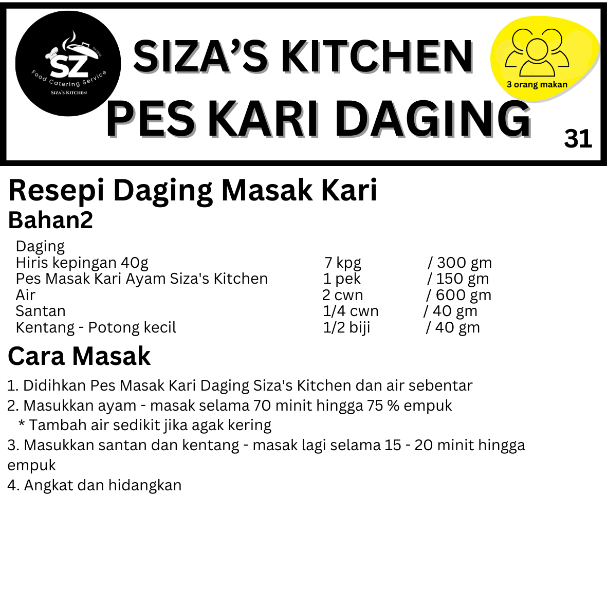 Pes Siza's Kitchen - Pes Masakan Resepi Istimewa Negeri Kelantan ...