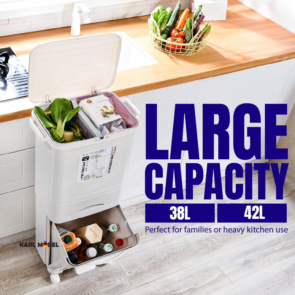 Movable Dustbin Kitchen Rubbish Bin Tong sampah dapur bertutup tinggi ...