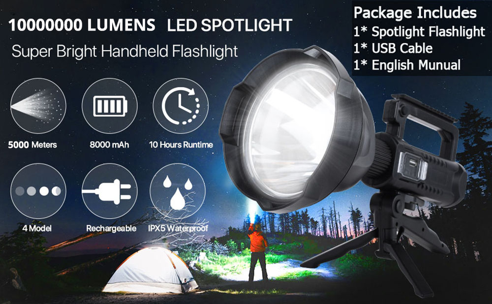 Portable Powerful XHP90 LED Flashlight Handheld long shot lampu suluh ...