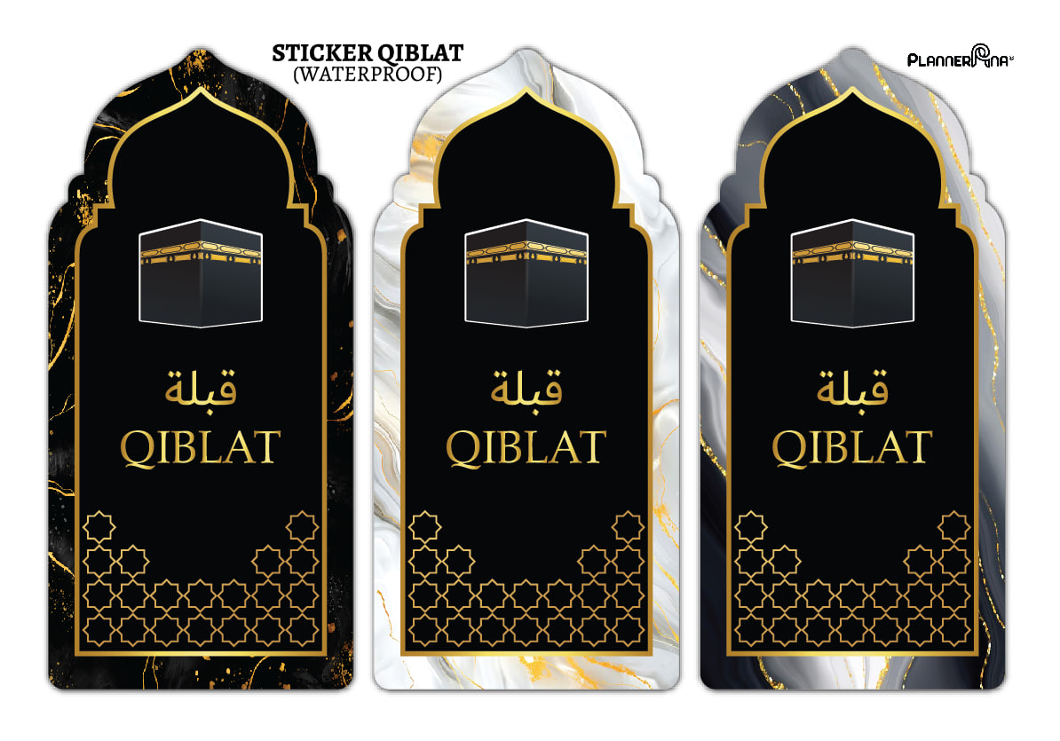 Arah kiblat (3in1) sticker water proof untuk lantai dan syiling ...