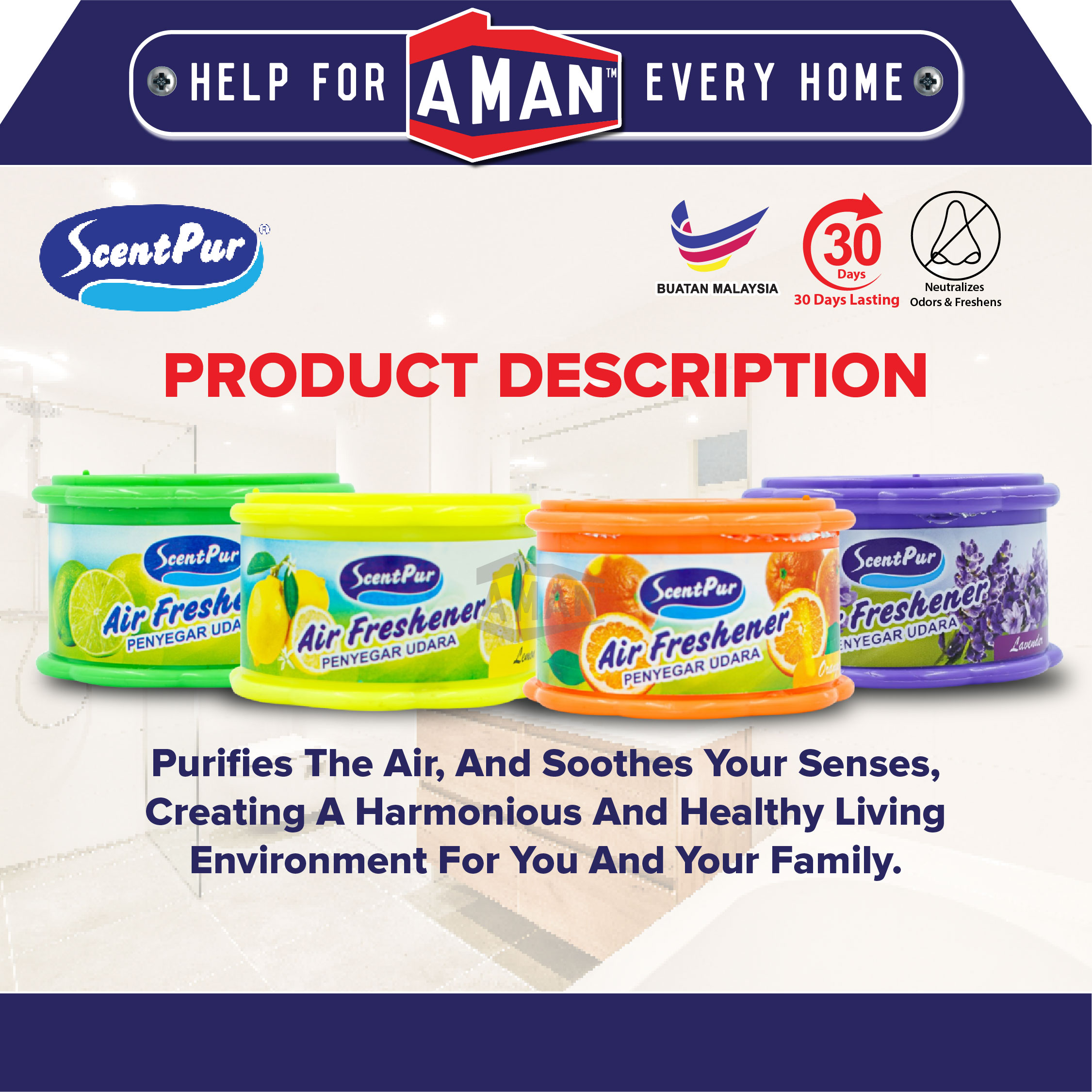 SCENTPUR 3 In 1 Air Freshener Gel Car Perfume Room Perfume Toilet ...
