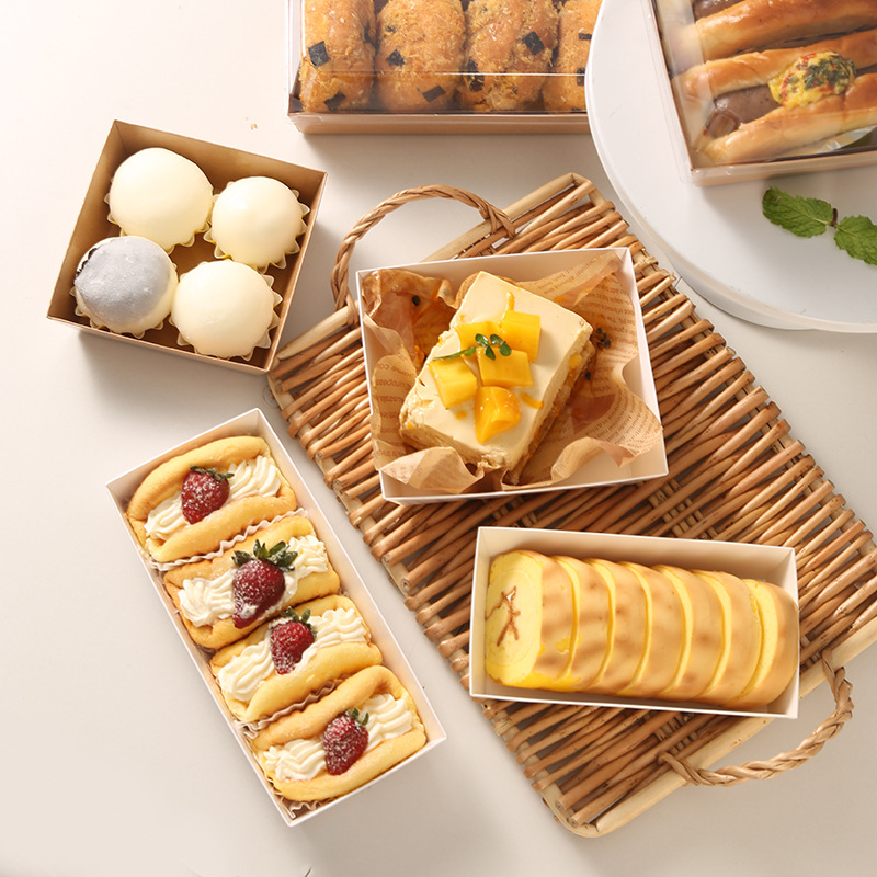 [Premium] Kraft/White Paper Square and Rectangular Cake Box / Sandwich ...