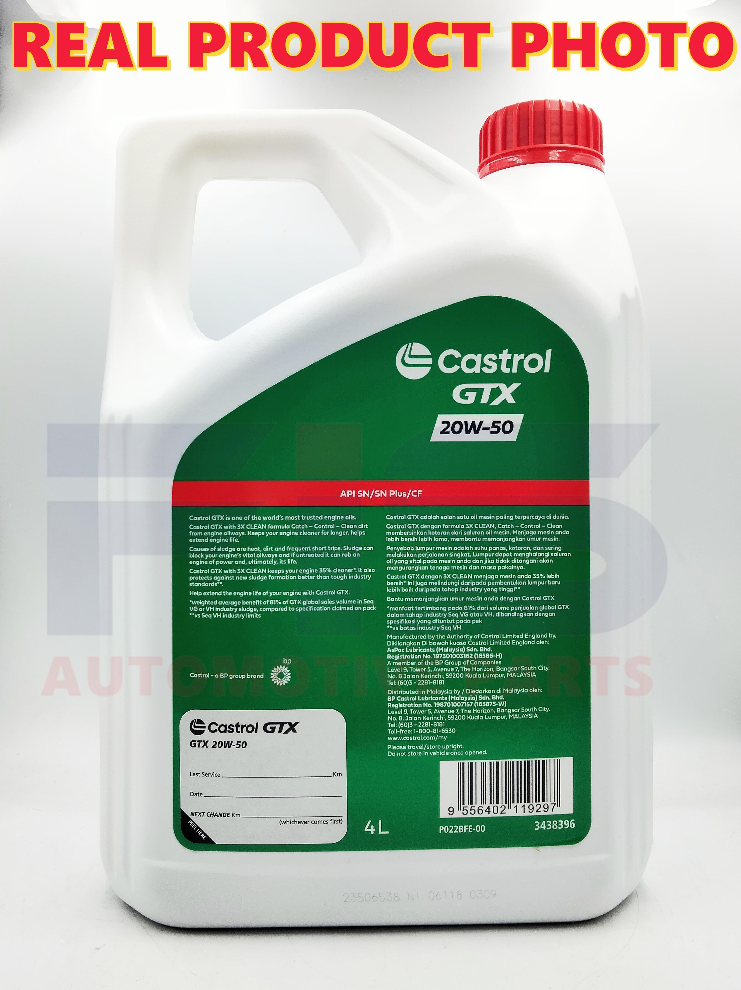 FIS Castrol Engine Oil 20W50 Mineral Base API SL/CF 4Liter Proton ...