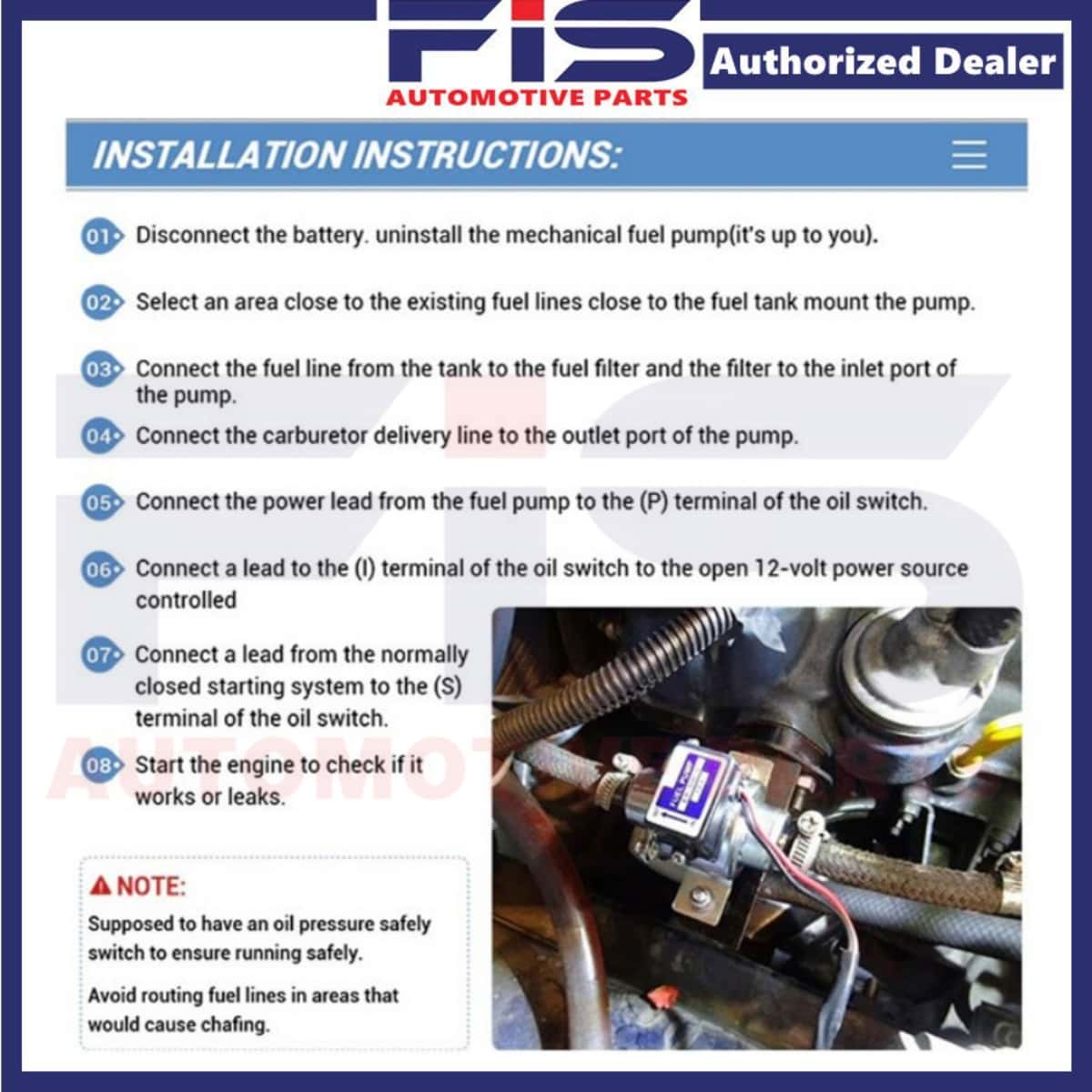 FIS Denso Electric Fuel Pump Oil Injection Car Gasoline Inline Petrol ...
