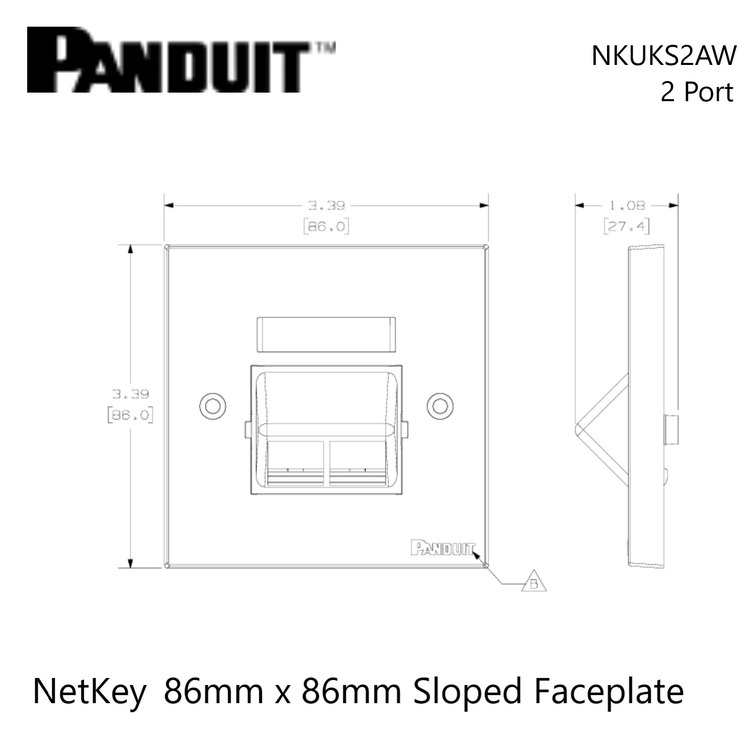 PANDUIT NKUKS2SAW NK 2 PORT SLOPED FACEPLATE SINGLE GANG | Shopee Malaysia