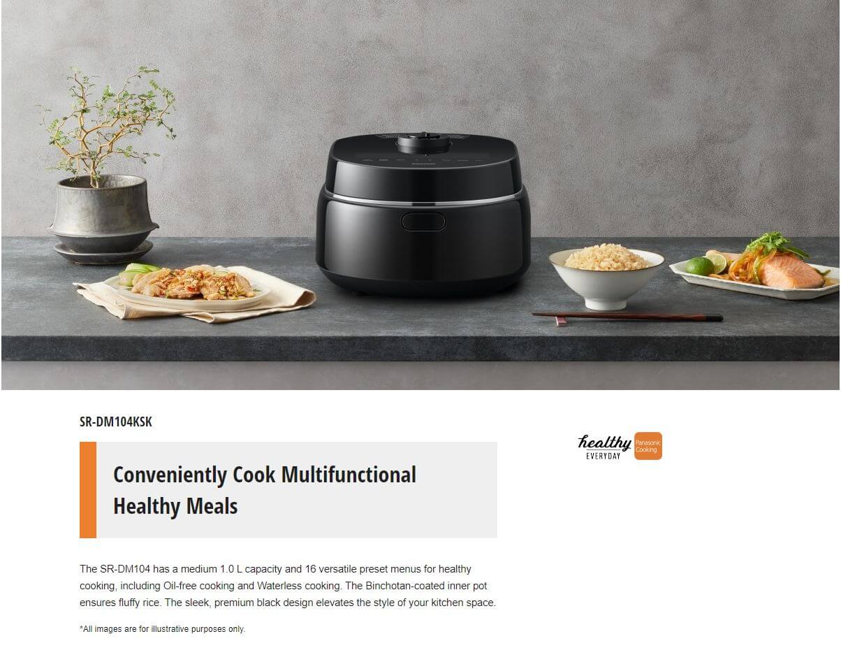 Panasonic SR-DM104KSK Micro Computer Rice Cooker 1.0L Black | Shopee ...