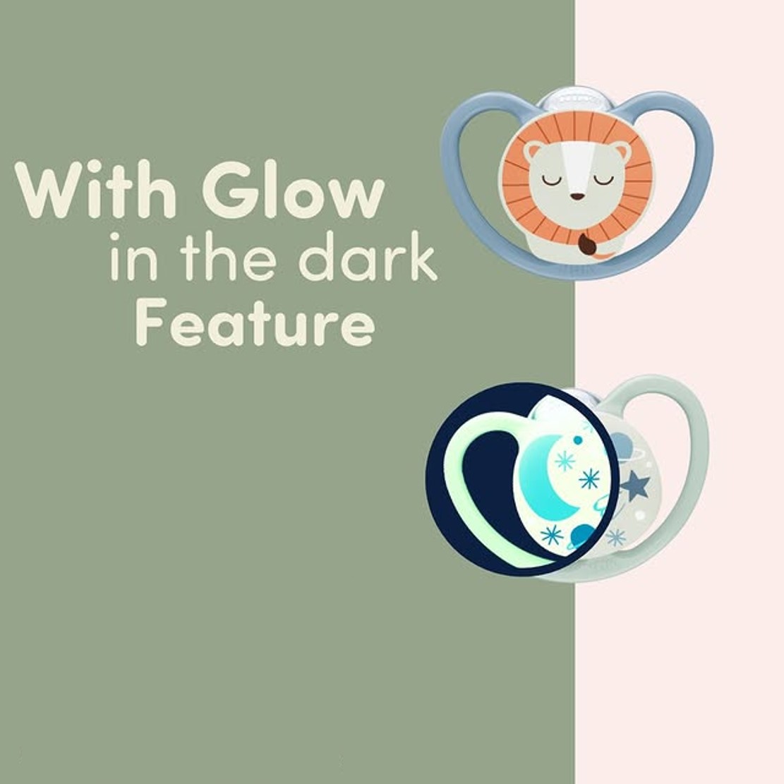 NUK Space Night Pacifier/ Soother Orthodontic Baby Silicone 0-6/ 6-18/ ...