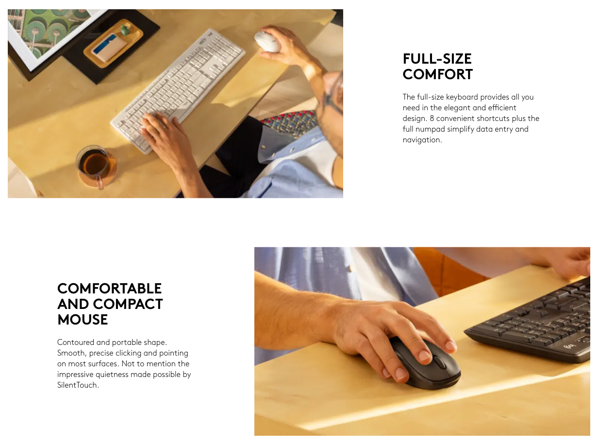 Logitech Mk295 Silent Wireless Mouse And Keyboard Combo With Silenttouch Technology Full Numpad