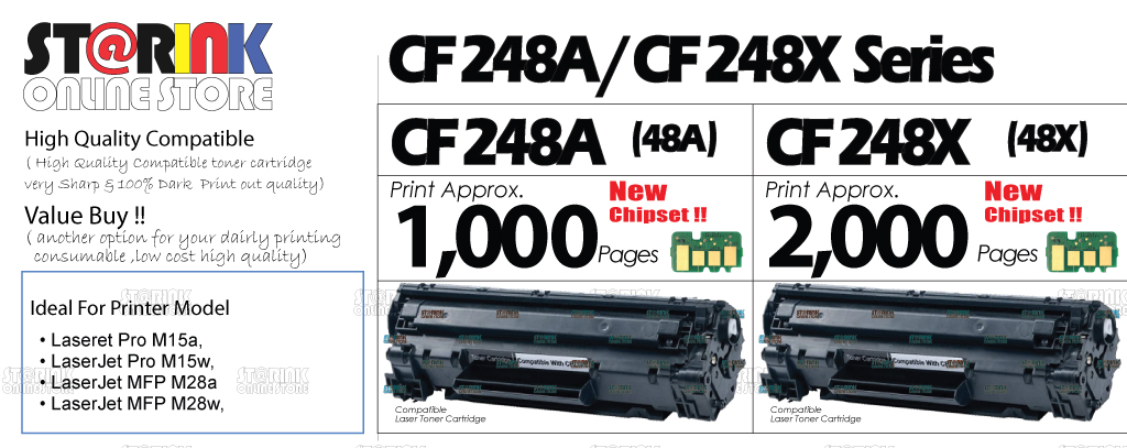 CF248A HP48A Compatible to HP 48A HP48 Laserjet Pro M15A M15w MFP M28a ...