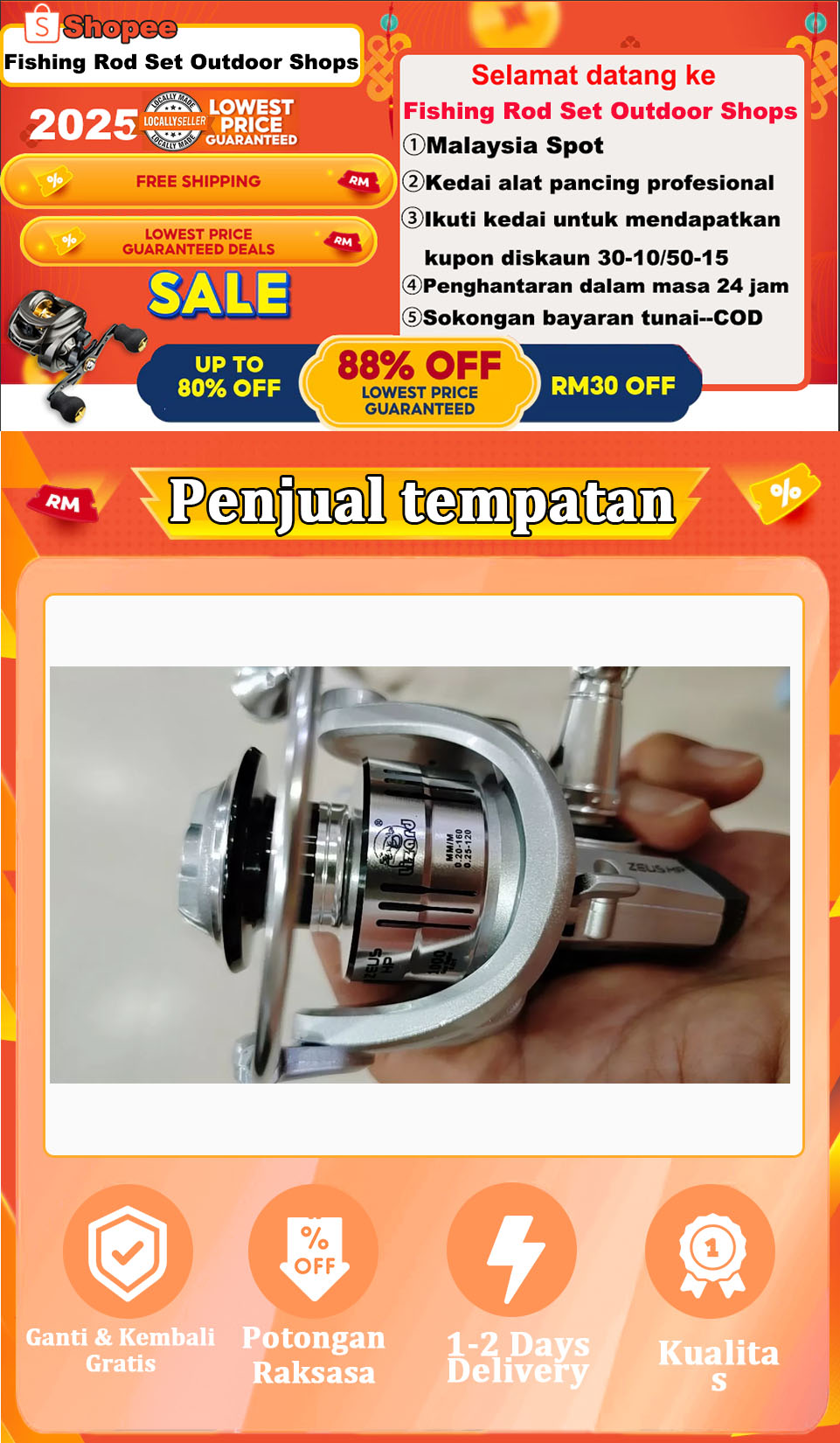 Ryobi Reel Spinning Reel Mesin Pancing Fishing Reel Max Drag 30kg 13 ...
