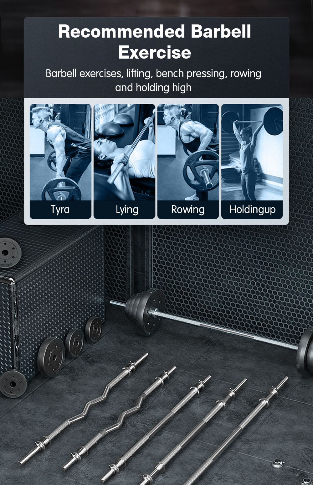 EBUY Straight Barbell & Curl Barbell Ez Curl Bar Dumbbell Bar Gym ...