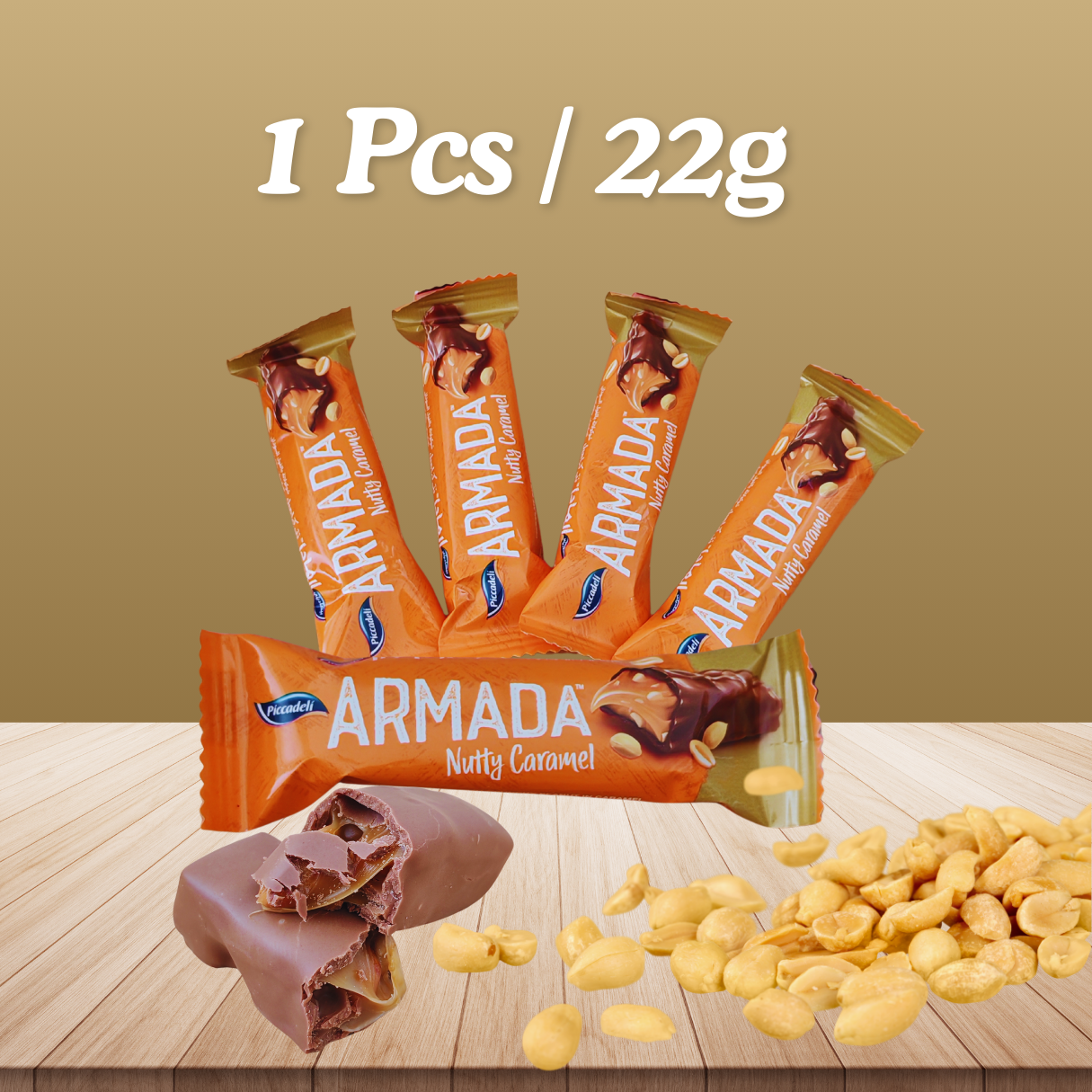 Piccadeli Armada Nutty Caramel Chocolate / Caramel / Chocolate Bar with ...