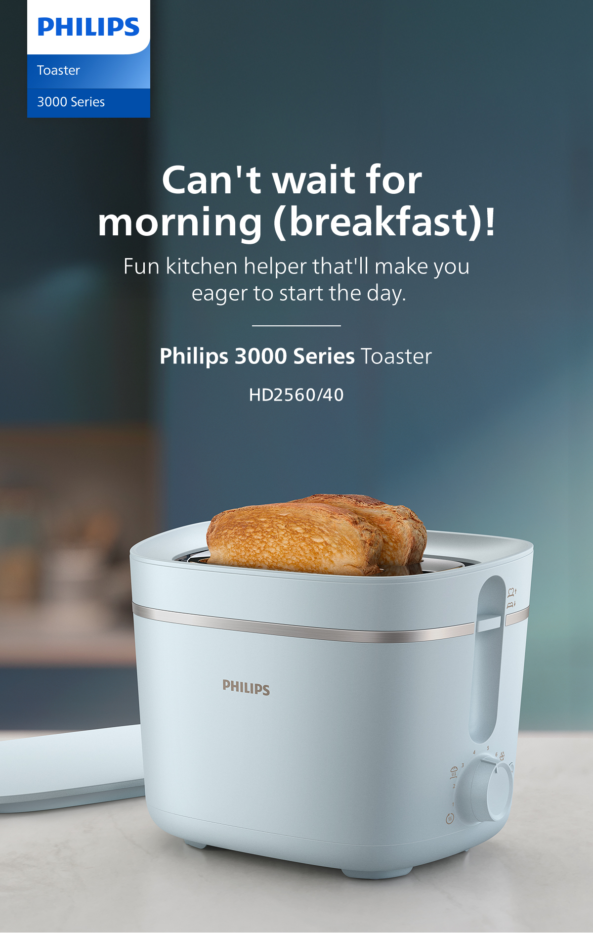 Philips HD2560 | Pearl Blue Toaster | 2 Slots | 8 Browning Settings ...