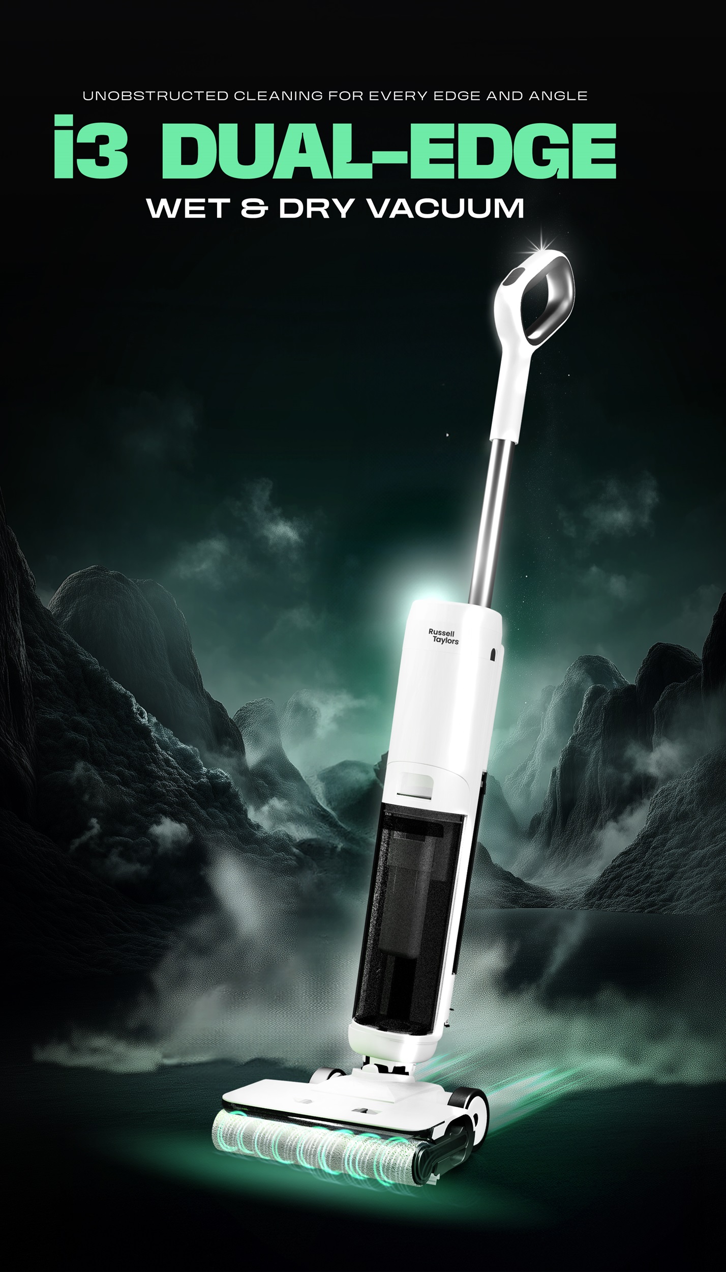 Russell Taylors Dual-Edge Wet Dry Cordless Vacuum Pencuci Lantai Self ...