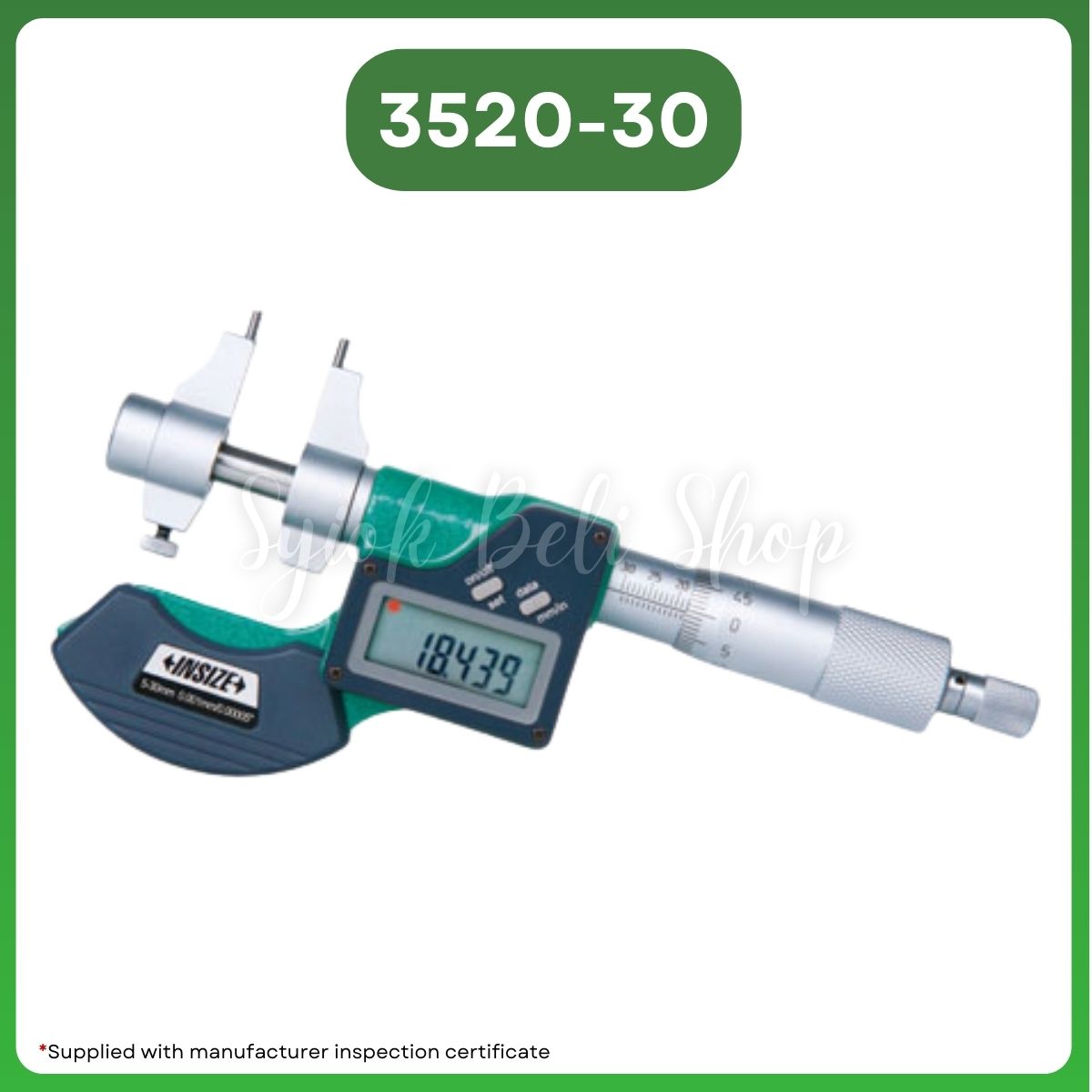 INSIZE DIGITAL INSIDE MICROMETER(WITH SETTING RING) INSIZE-3520-30 ...