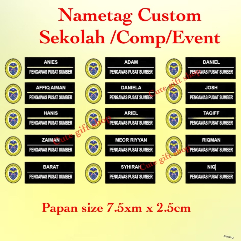 Papan Tag Nama Sekolah School Club Event Company Society Kelab ...