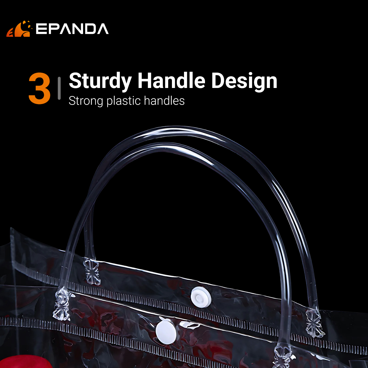 50pcs Transparent PVC Tote Bag Beg Plastik Cenderahati Clear Handle Bag ...