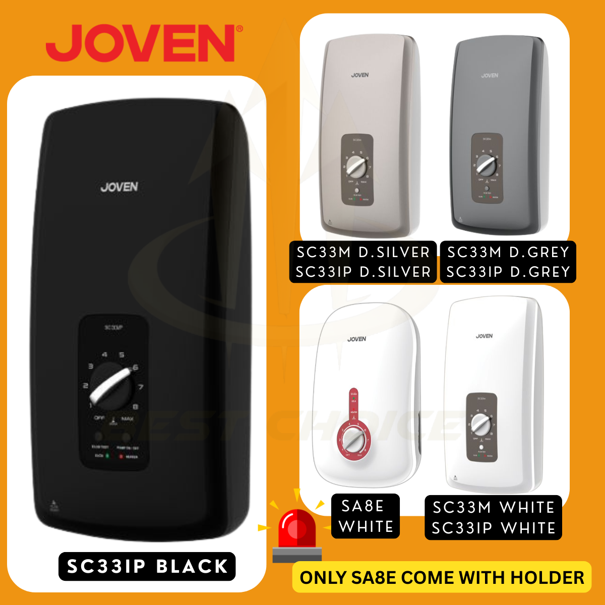 DC PUMP JOVEN INSTANT WATER HEATER WHITE BLACK GREY SC33M SC33IP SA8E ...