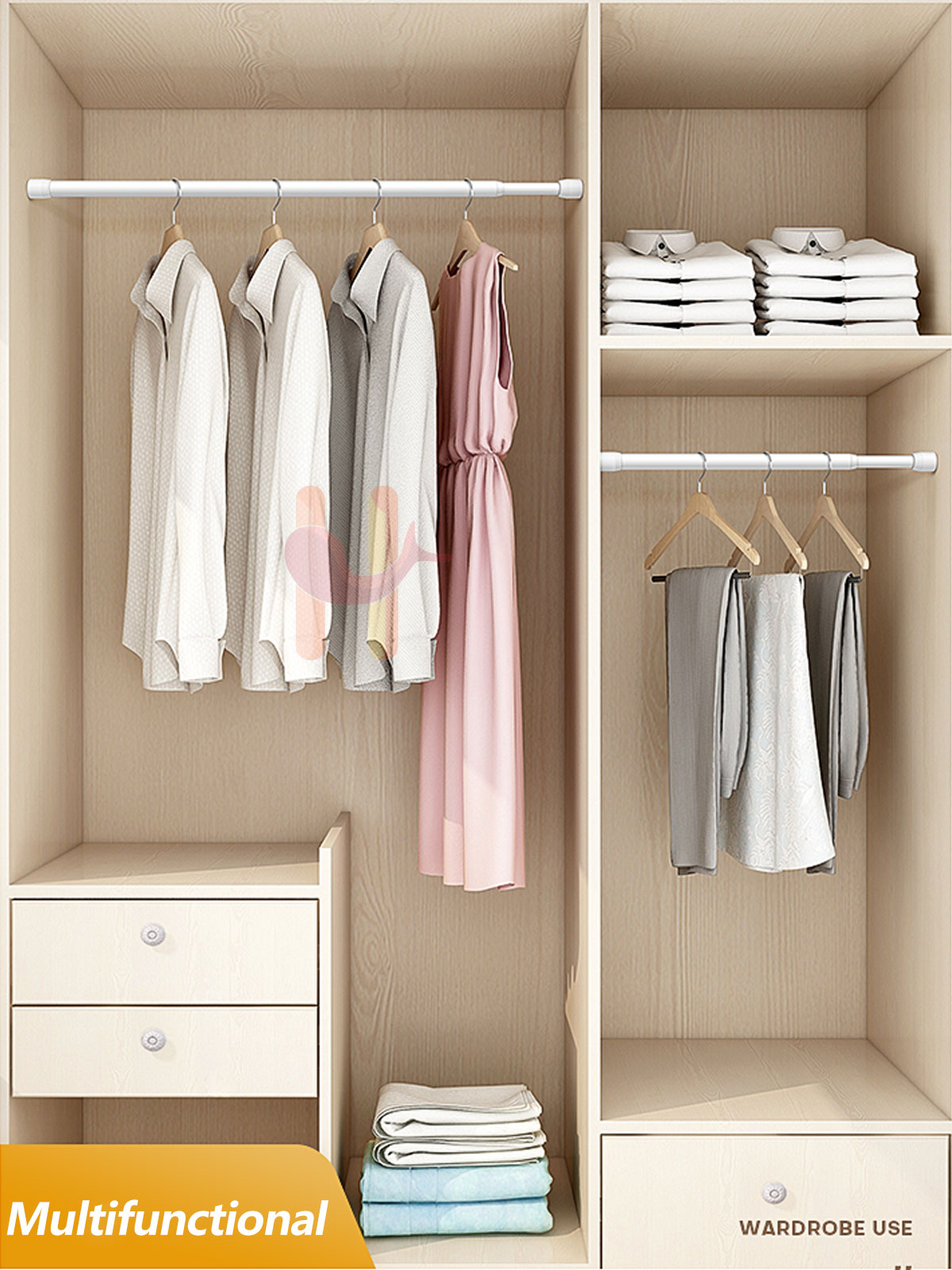 Telescopic Pole Doorcurtain Rod Curtain Rods Multifunctional Adjustable ...