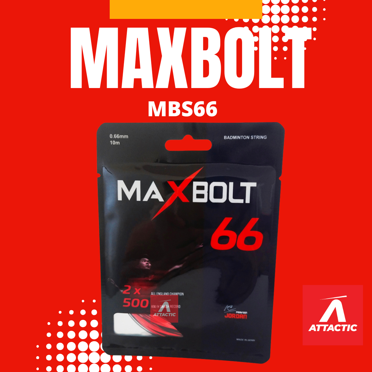 Maxbolt MBS 66 MBS66 Badminton String Tali (0.66mm) High Repulsion ...