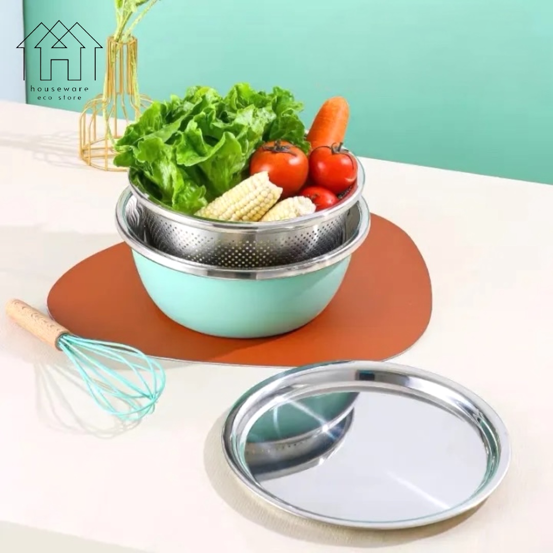 4pcs Multifunctional StainlessSteel Kitchen Cookware Washing Basin Bowl ...