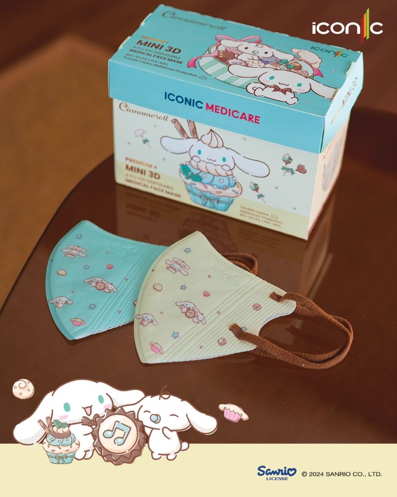 ICONIC[MINI 3D KID 3-5YRS] SANRIO CHARACTERS 4 PLY MEDICAL MASK (20PCS ...
