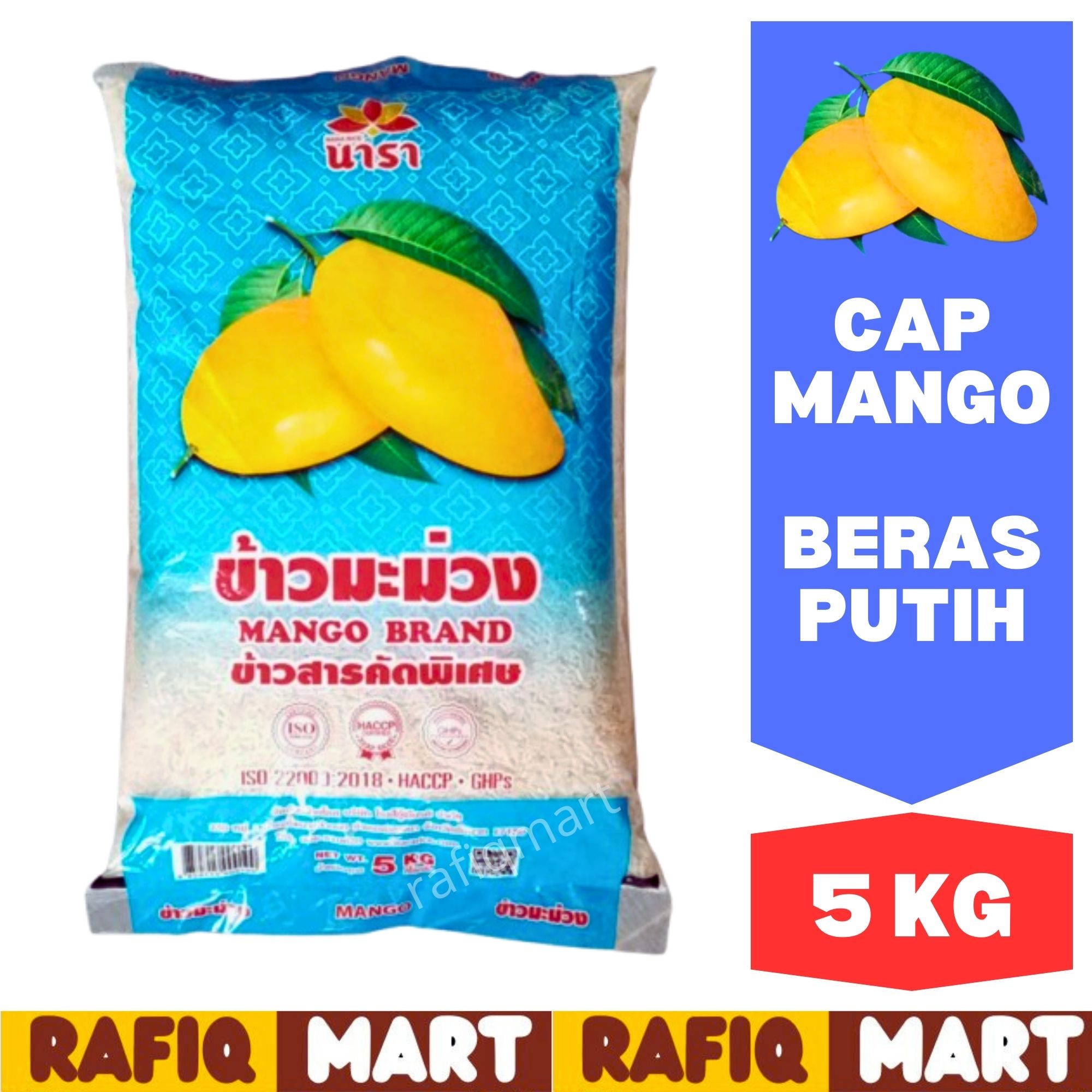 ( 5 KG ) CAP MANGGA BERAS PUTIH / MANGO / PAUH ( THAILAND ) | Shopee ...