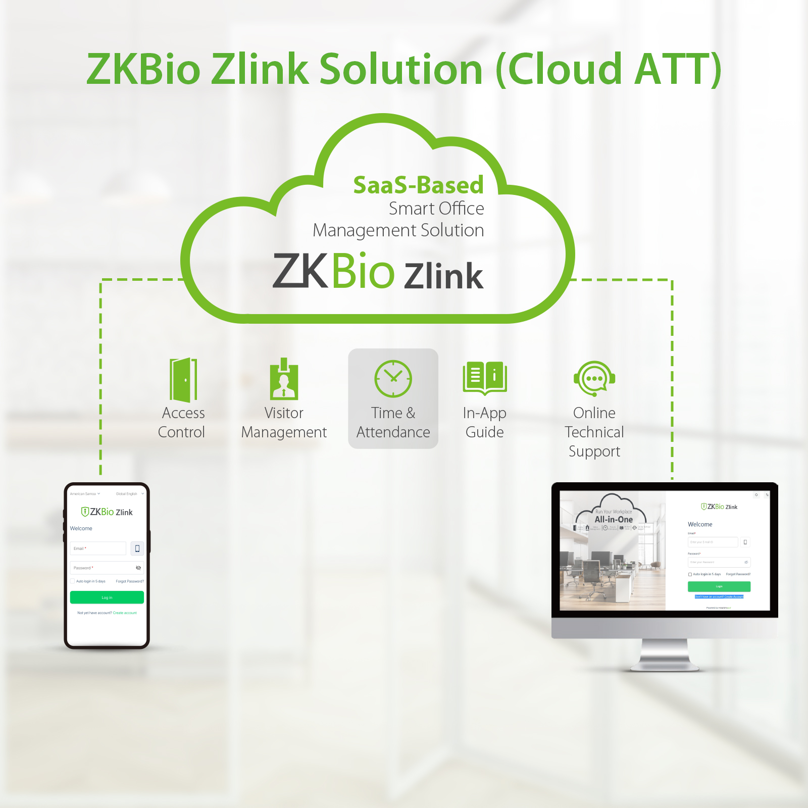 ZKTeco 3-in-1 Face Attendance Machine Biometrics Time Clock Punch Card ...