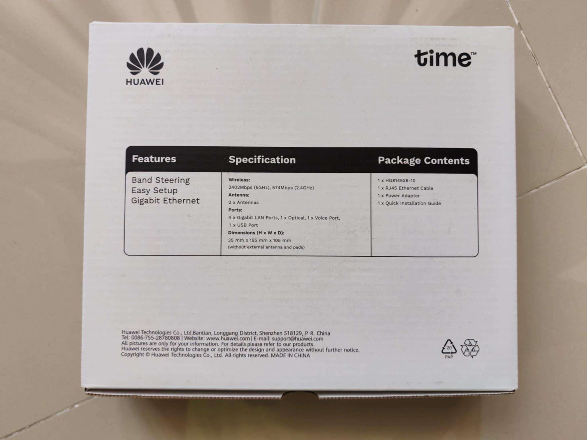 Huawei Time Wifi 6 Router HG8145X6 HG8145X6-10 Wifi 6 Certified ...