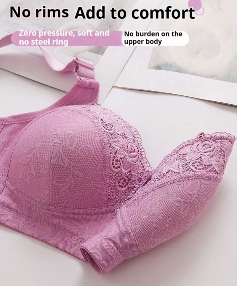 Women Bra Plus Size Wireless Bra Full Cup Breast Support Up Size 36-46 ...