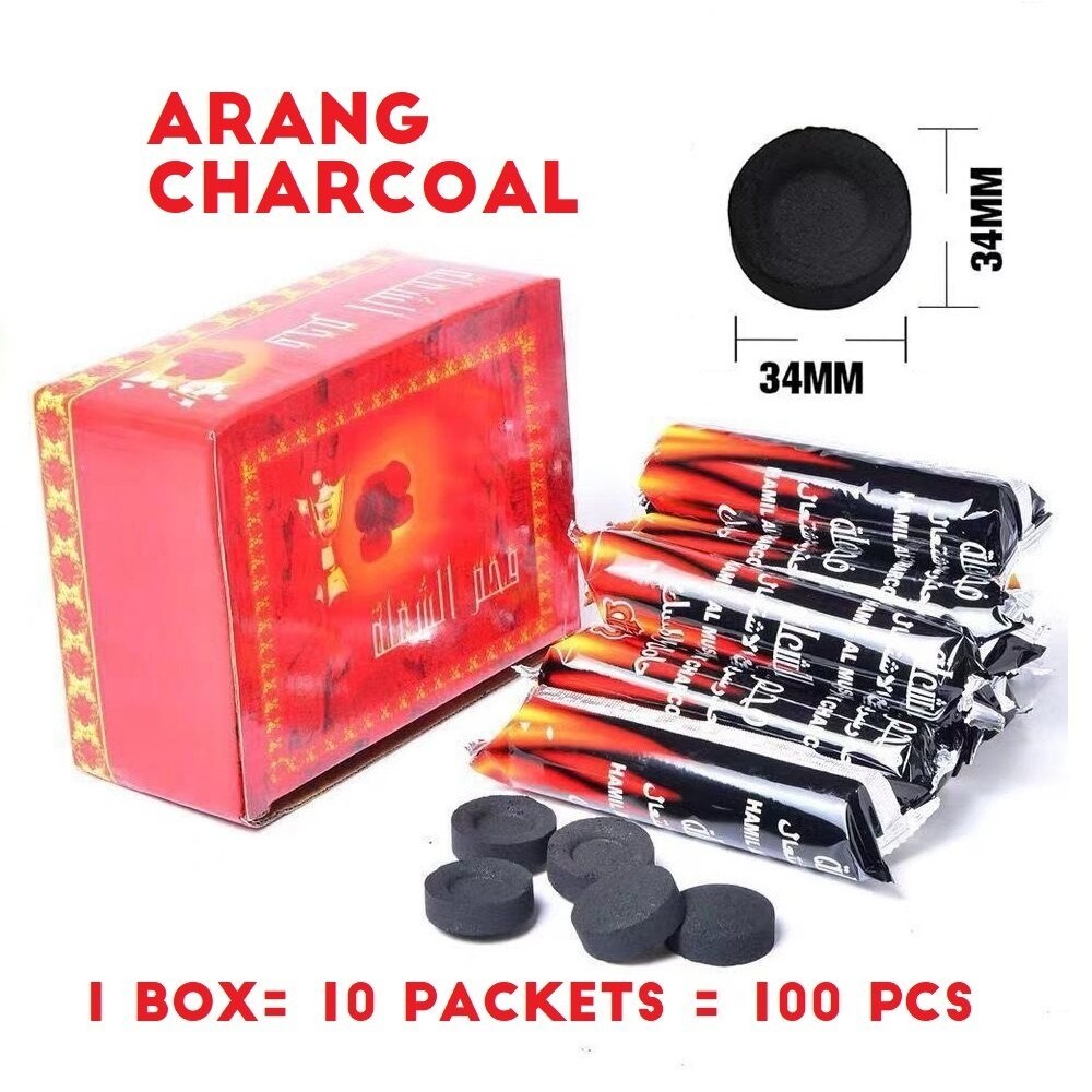 80Pcs Arang Charcoal Gold Charcoal For Bakhoor Charcoal Arang Bukhoor Bakhoor Outdoor Dining BBQ ...