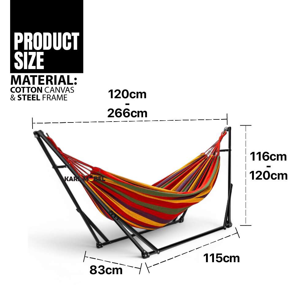 Hammock set Buaian gantung outdoor with stand portable camping hiking ...