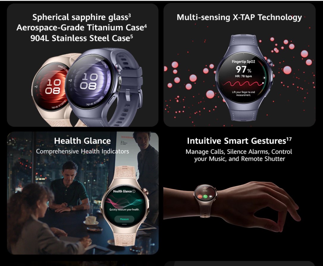 HUAWEI Watch 5 Smartwatch l Multi -Sensing X-Tap Technology l Fingertip ...