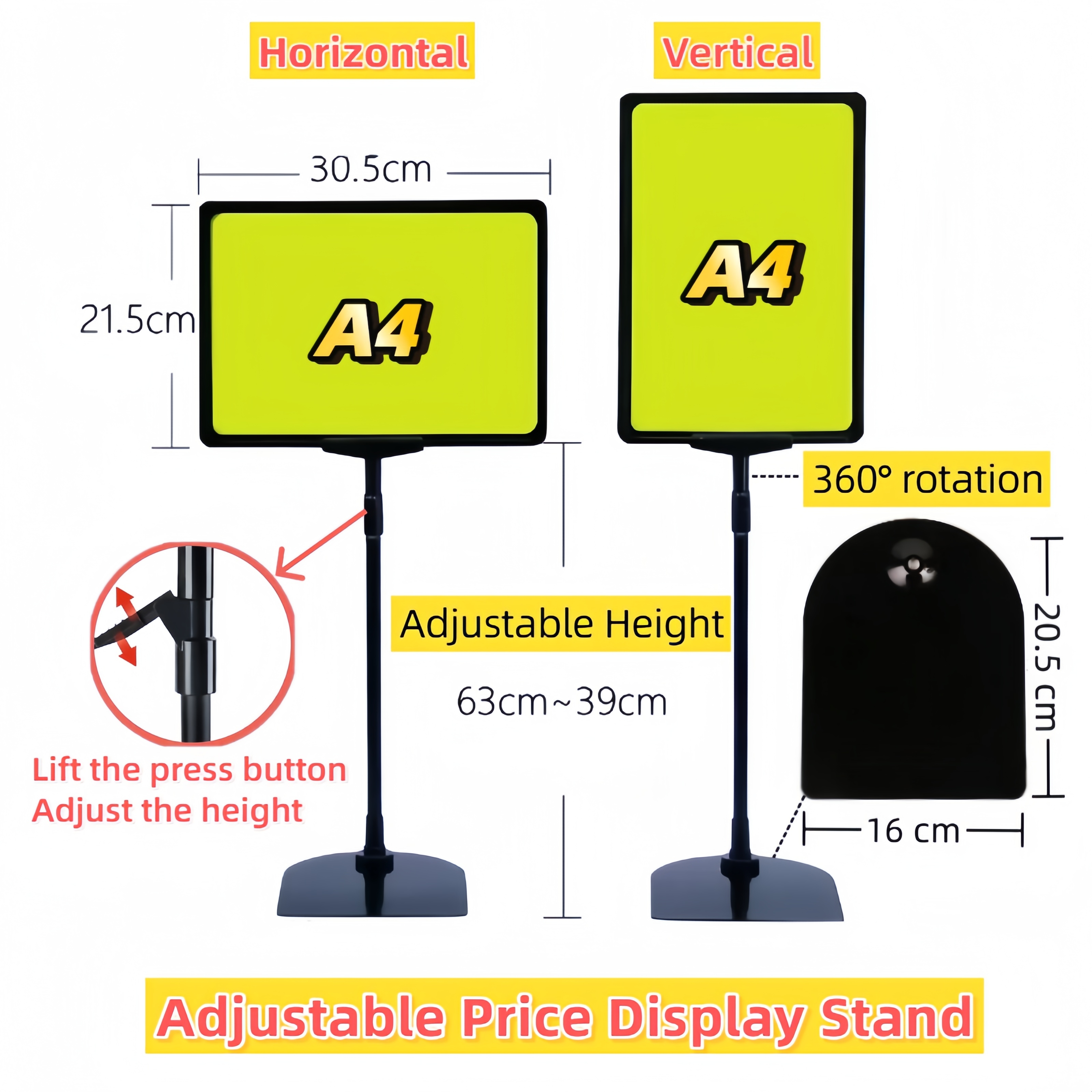 A4 Table Top Frame Price Stand Pop Metal Stand Snap Frame Poster ...