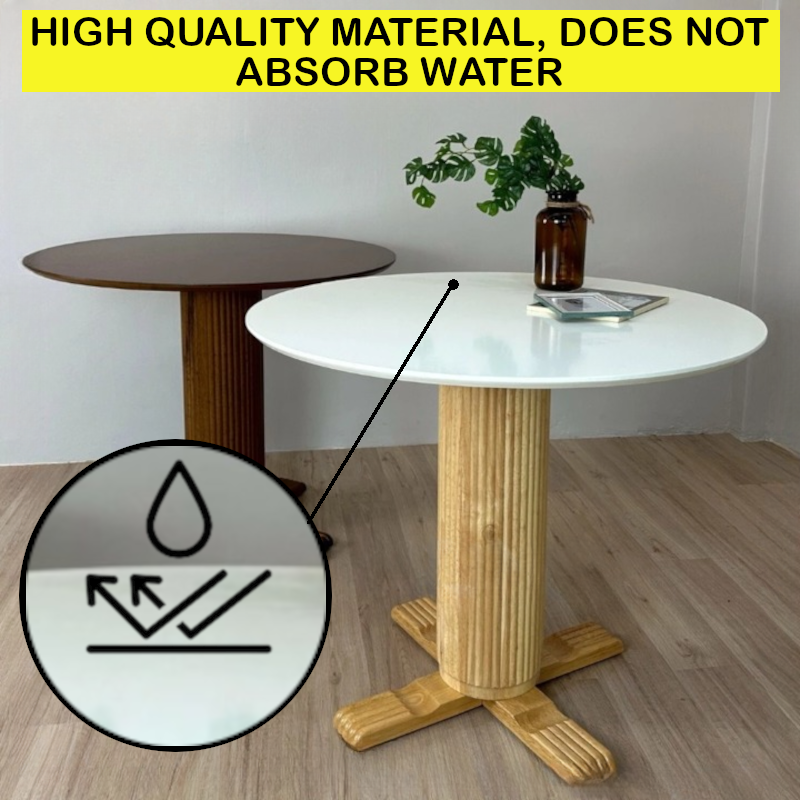 Dining Table 2.5FT/3FT/3.5FT/4FT Round With Stopper Apron Support ...
