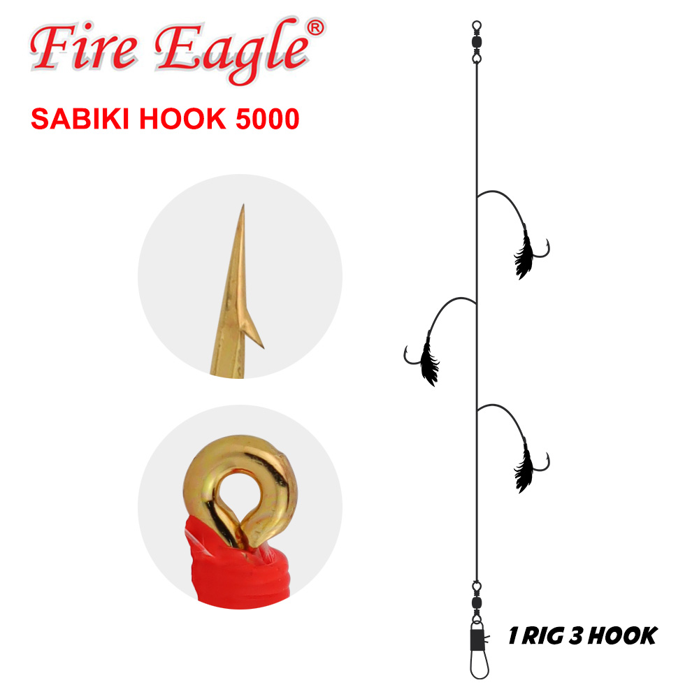 Fire Eagle Sabiki Hook 5000 Luminous Beads|Sabiki Rigs|Feather Dressing ...