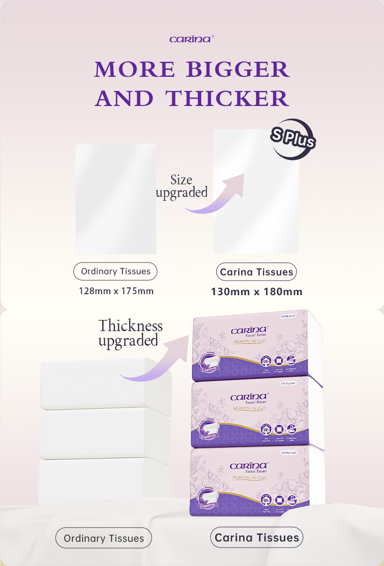 【6480sheets】Carina Tissue /Tisu Soft Facial Tisu 3ply 24pcs Non ...