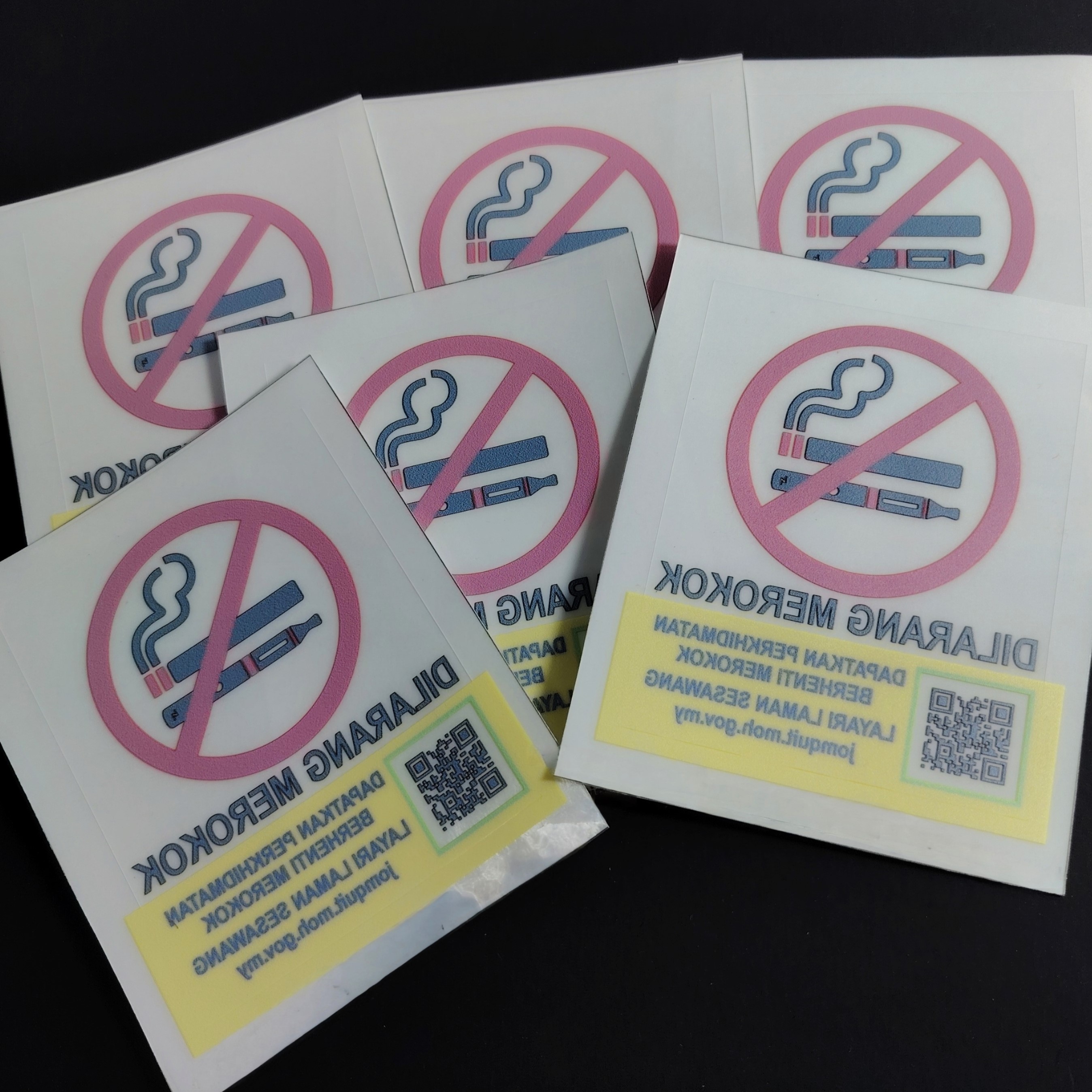 Clear Transparent No Smoking Warning Sticker Pelekat Amaran Dilarang ...