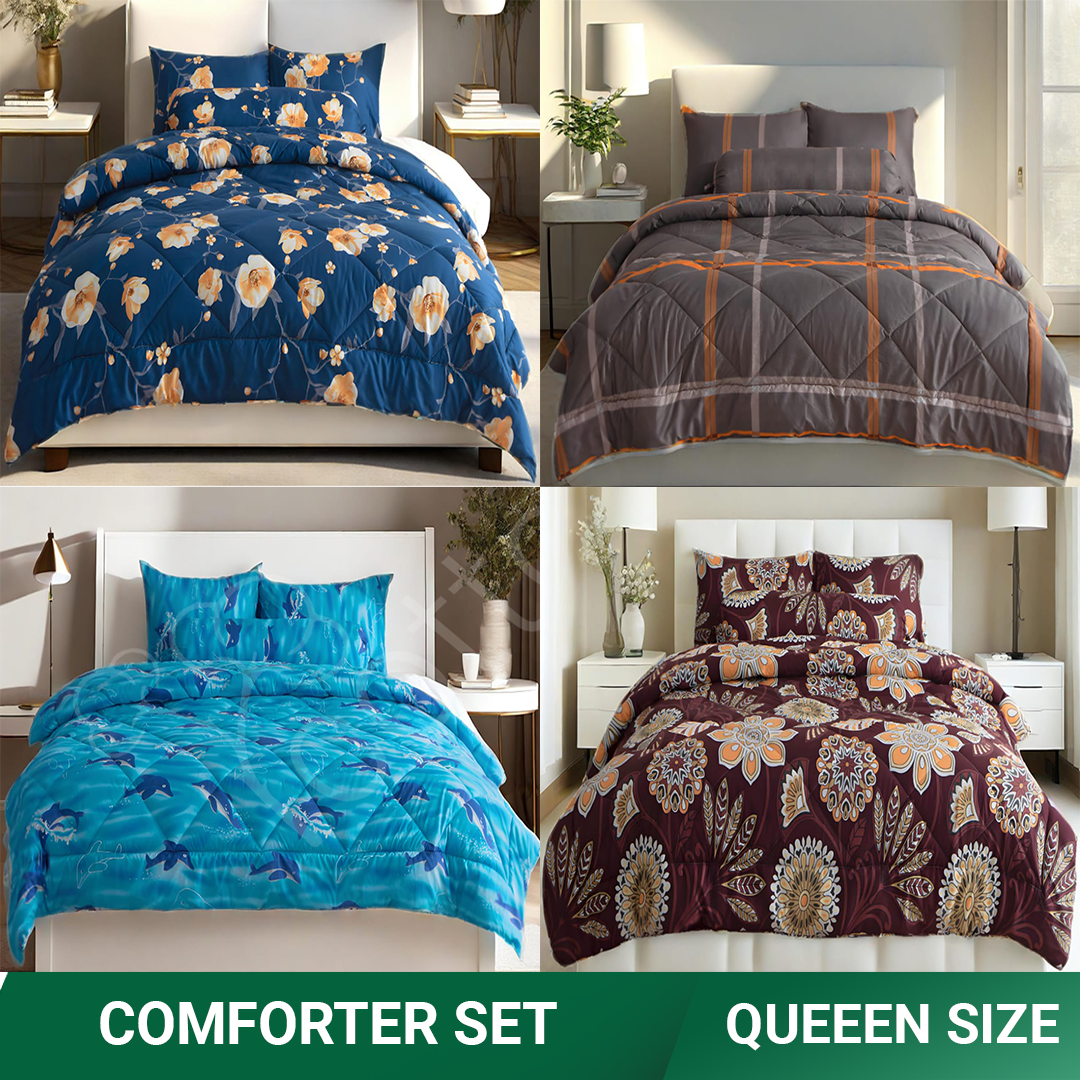 [ 5 in 1 ] QUEEN/KING/SINGLE COMFORTER SET/COMFORTER 2TONE ONLY ...