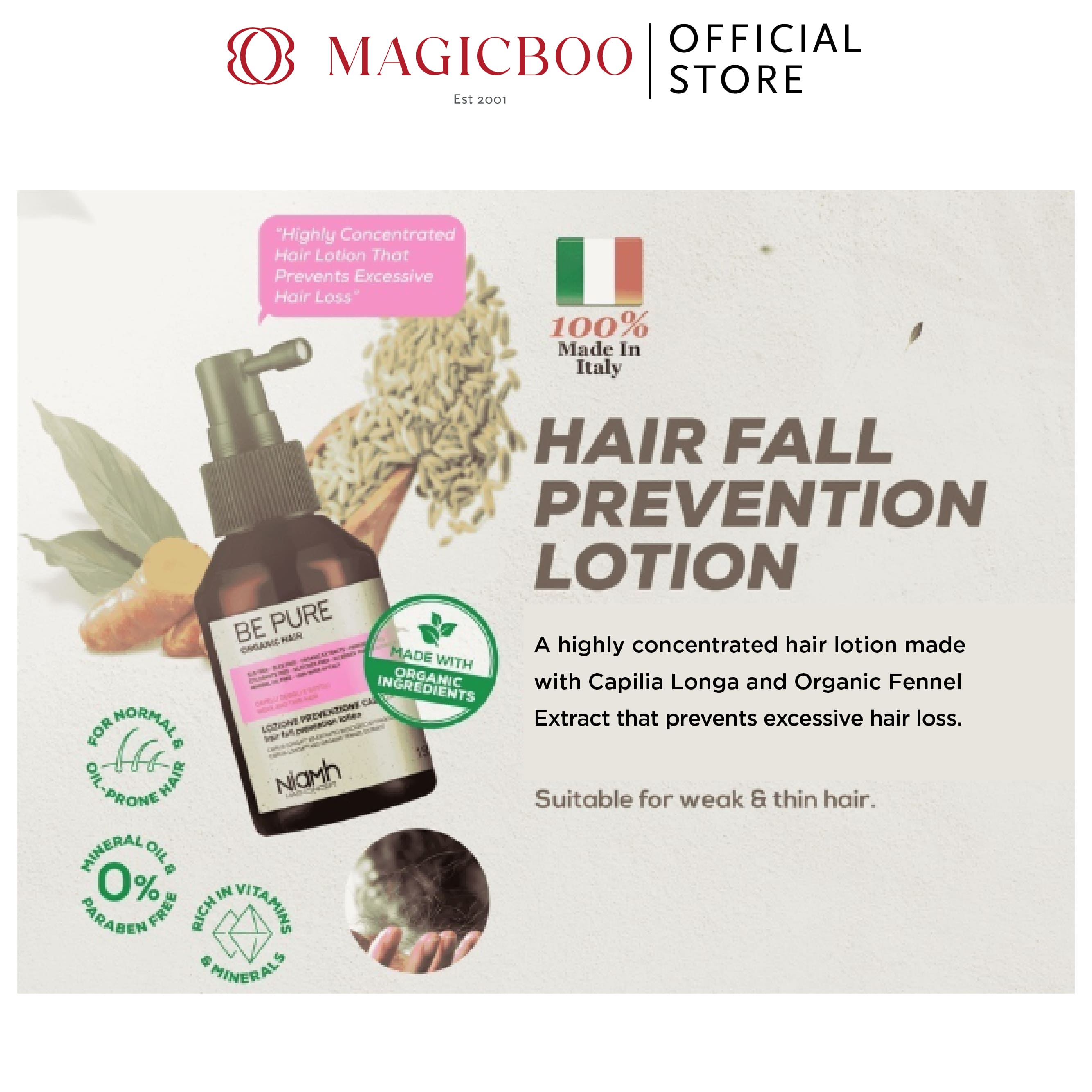 Magicboo Niamh Be Pure Organic Hair Fall Prevention Shampoo/Hair Mask ...